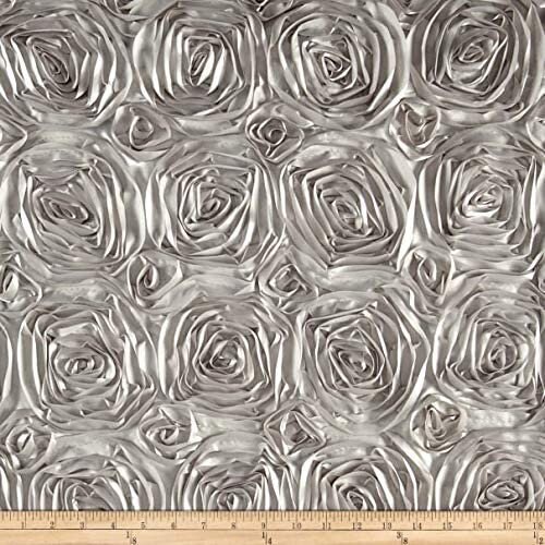 54-inch Wide Premium Satin Rosette 3D Rose Design Ribbon Fabric for ...