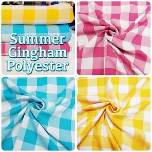 60 Wide Checkered Gingham Buffalo Check Polyester Poplin Fabric for ...