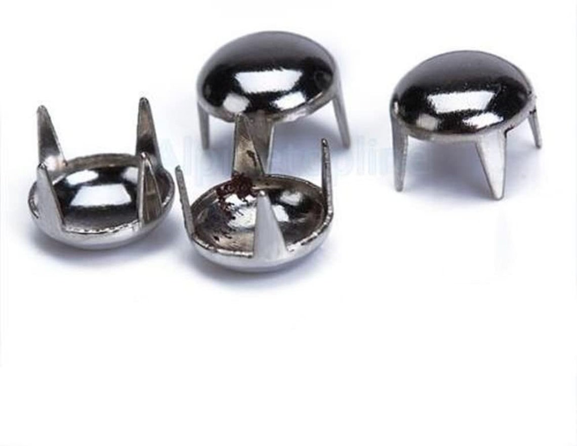 Pack of 500pcs 8MM SILVER Round Dome Metal Studs Spots Nailheads ...