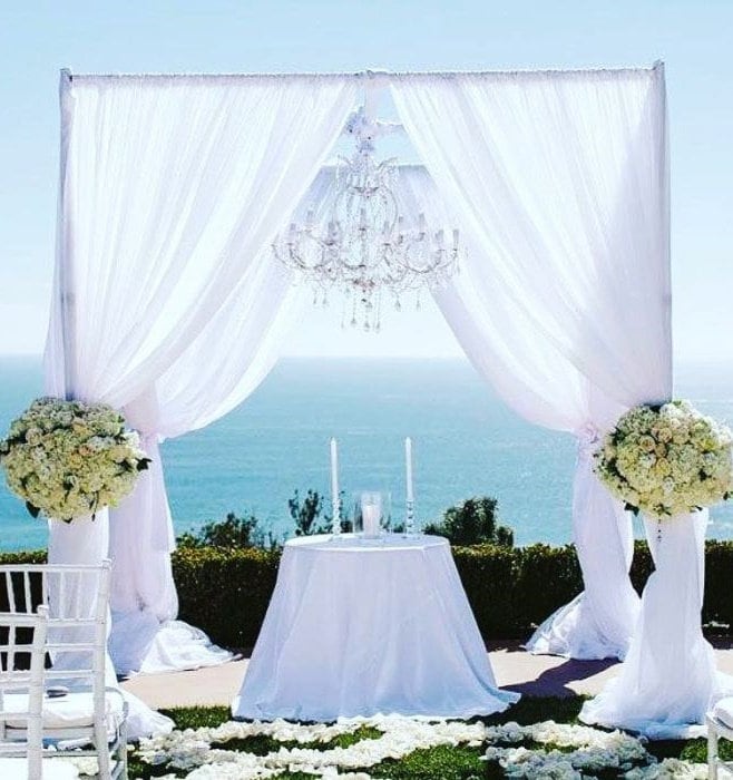 White Chiffon Drapes Panels for Wedding Events & Decor | Etsy