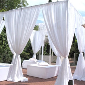 Ak-trading 115" X 120" Ivory Chiffon Drapes Panels for Wedding Events ...