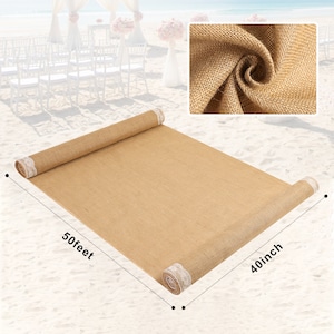 Natural Burlap Wedding Aisle Runner With Lace - 40 Inch Wide X 50 Feet ...