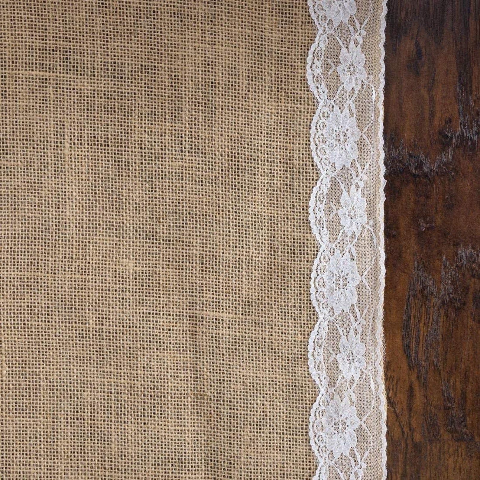 Natural Burlap Wedding Aisle Runner With Lace 40 Inch Wide X - Etsy