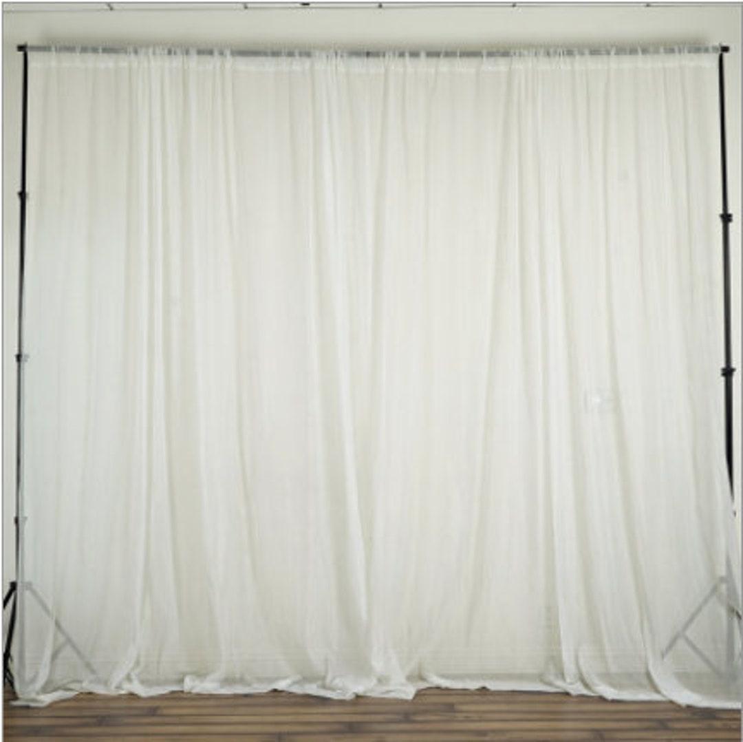 120" Wide (10ft Wide) Sheer Voile Drape Panels for Backdrop, Events ...