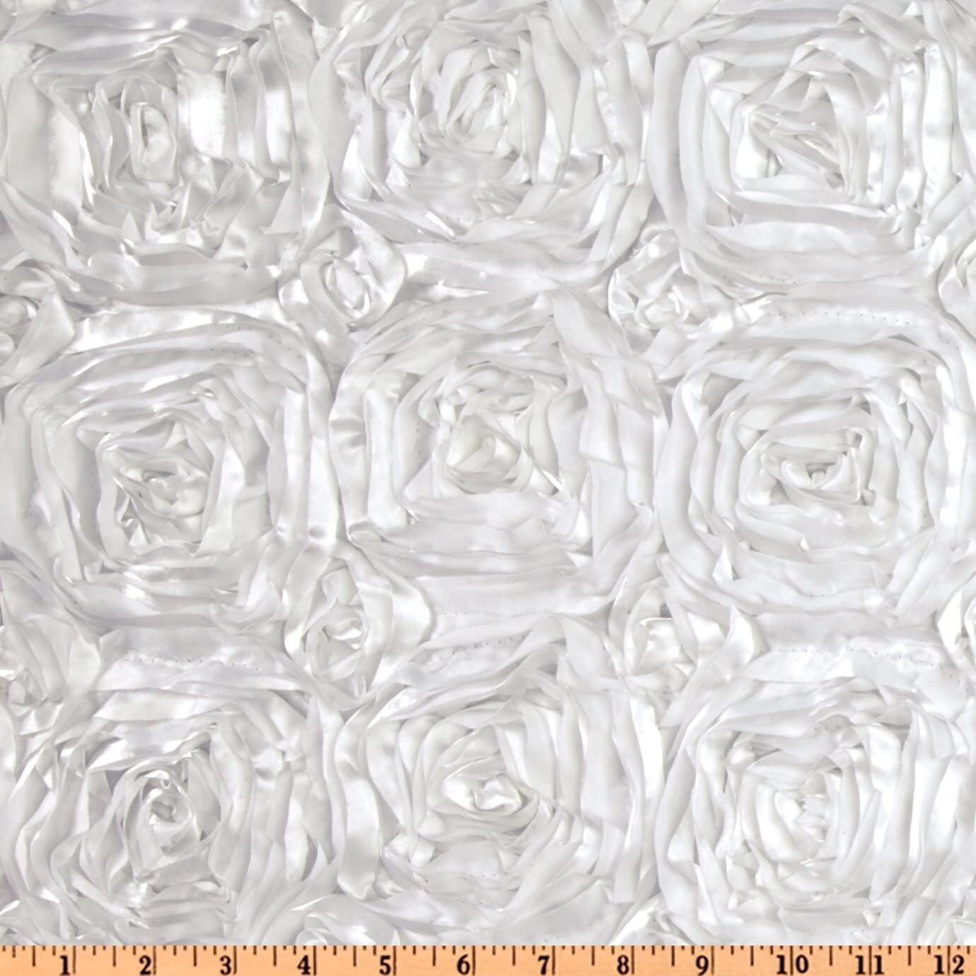 Splenda Satin Ribbon Rosette White Fabric by the Yard - Etsy