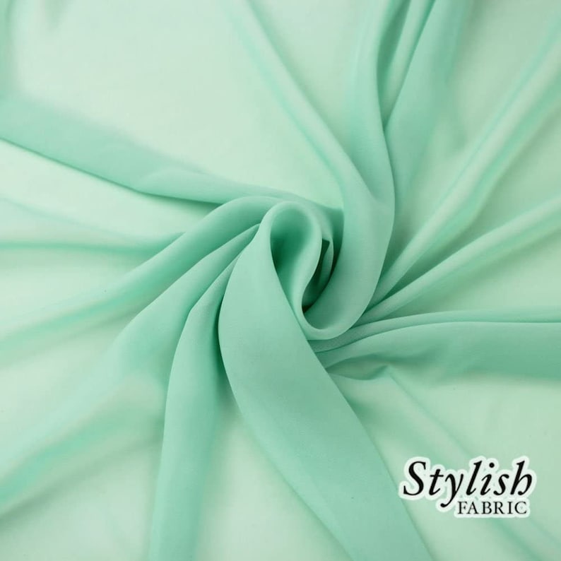 58 Mint Green Solid Color Sheer Chiffon Fabric by the - Etsy