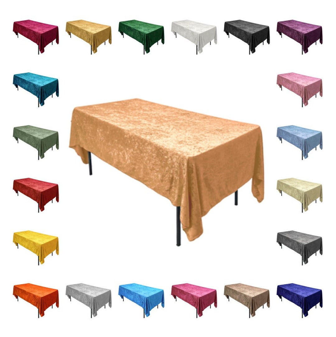Lush Panne Velvet Tablecloth - 60 X 102 Inch Rectangular Table - Etsy