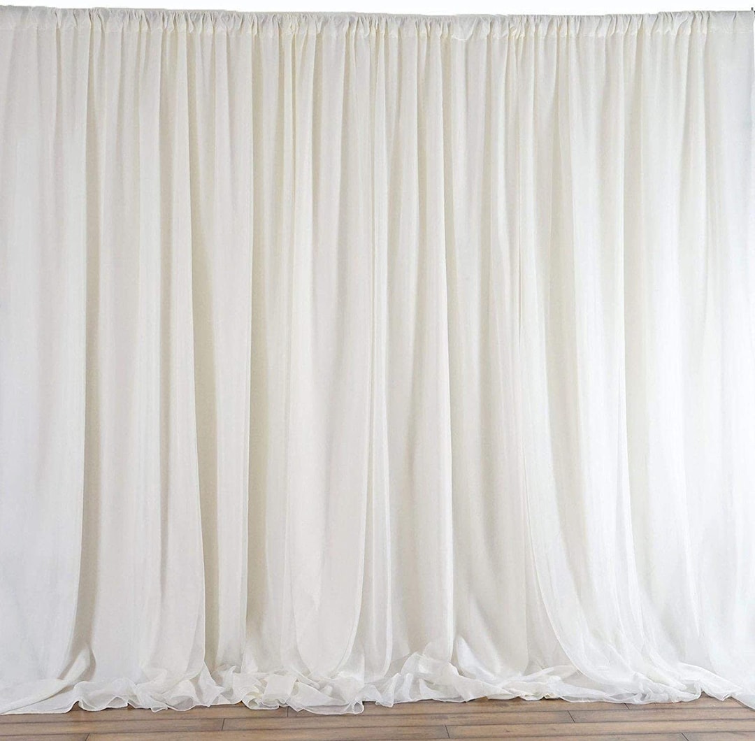Ak-trading 115" X 120" Ivory Chiffon Drapes Panels for Wedding Events ...