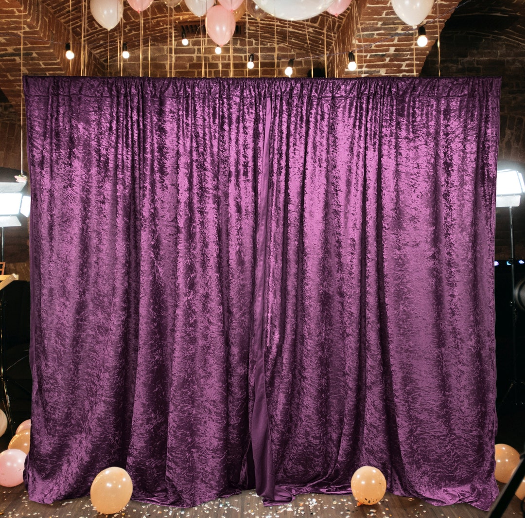 10 Feet X 10 Feet Panne Velvet Event Backdrop Drapes Curtains Panels ...