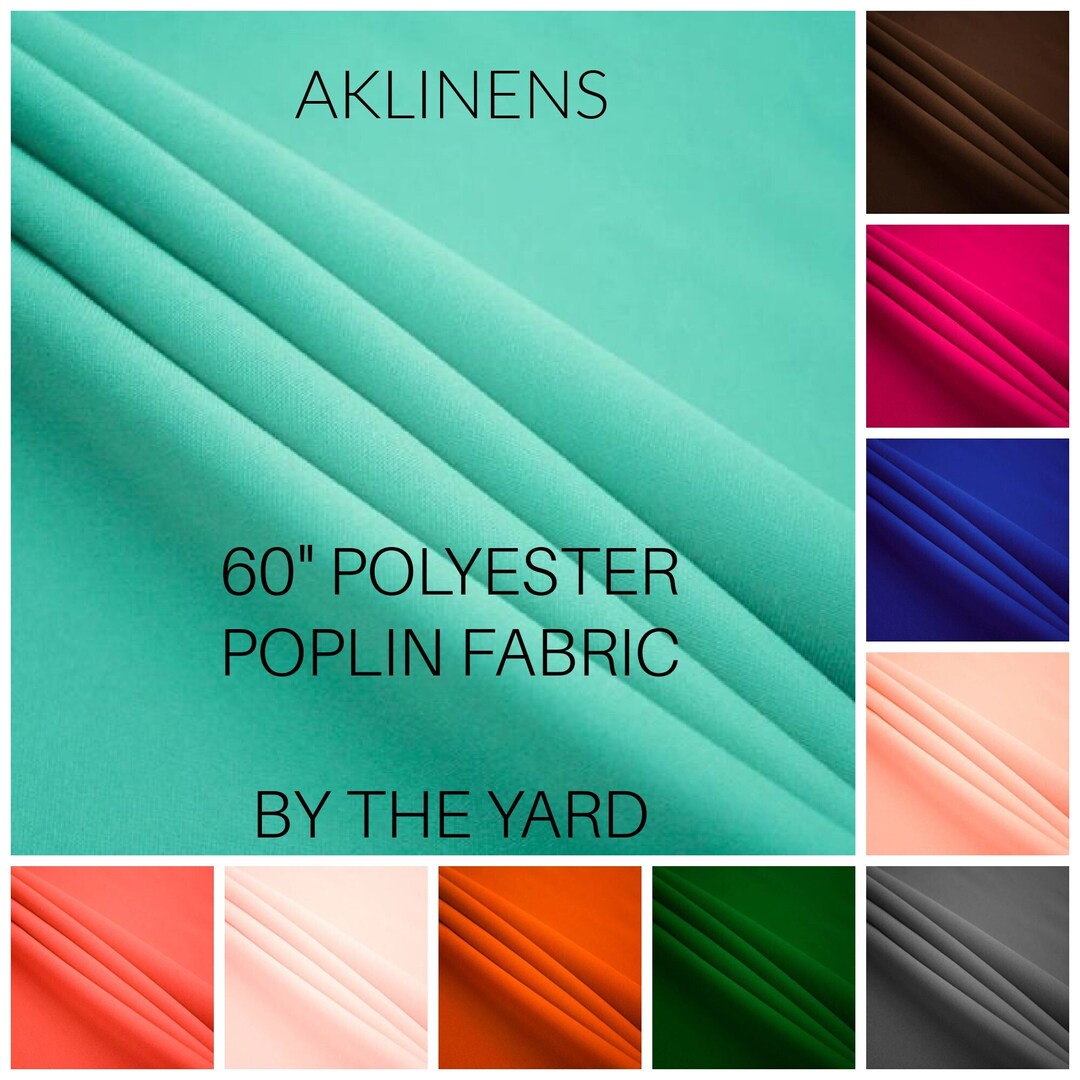 60" Wide | Premium Quality Poly Poplin Fabric | 100% Polyester | Solid ...