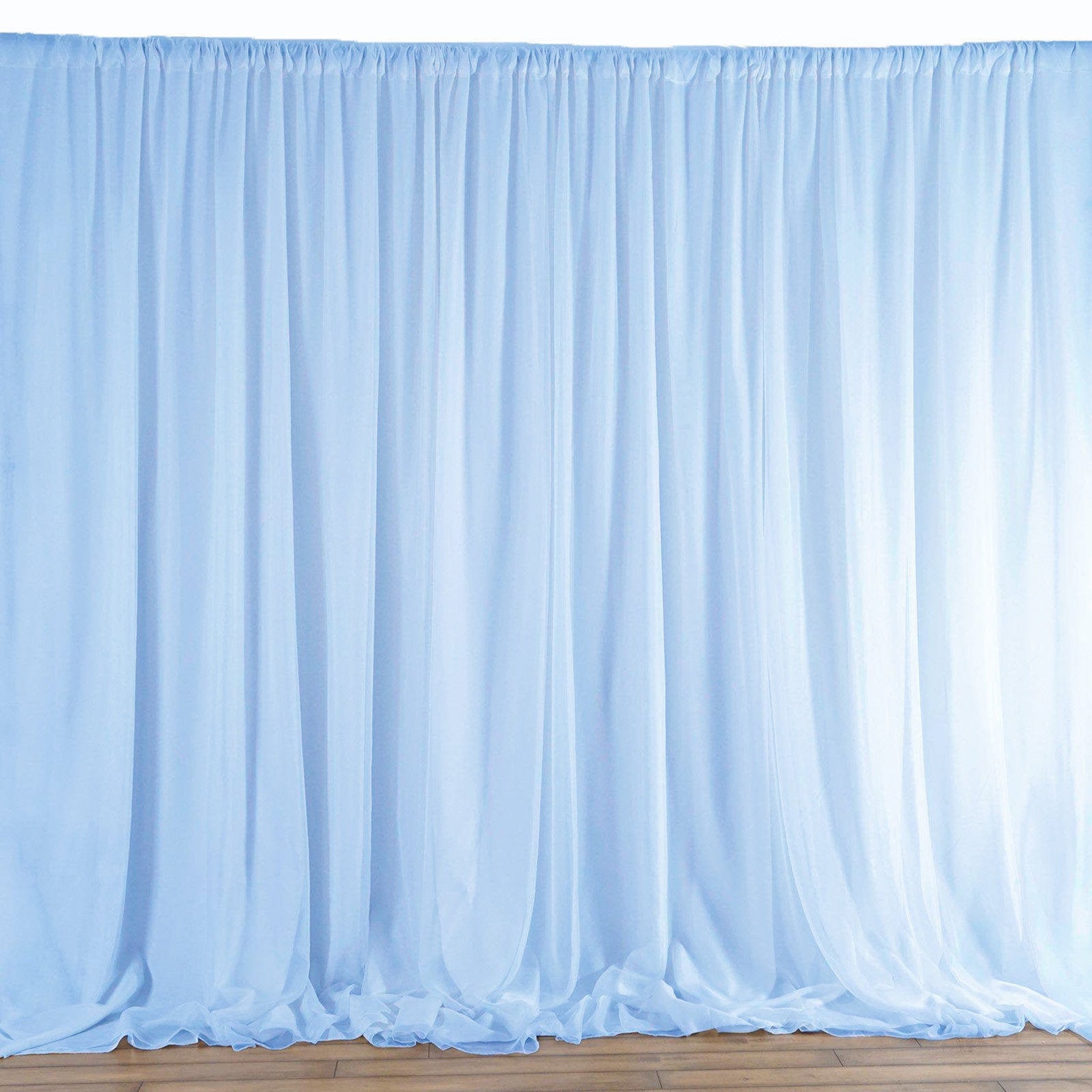 Baby Blue Chiffon Drapes Panels for Wedding Events & Decor- Backdrop ...