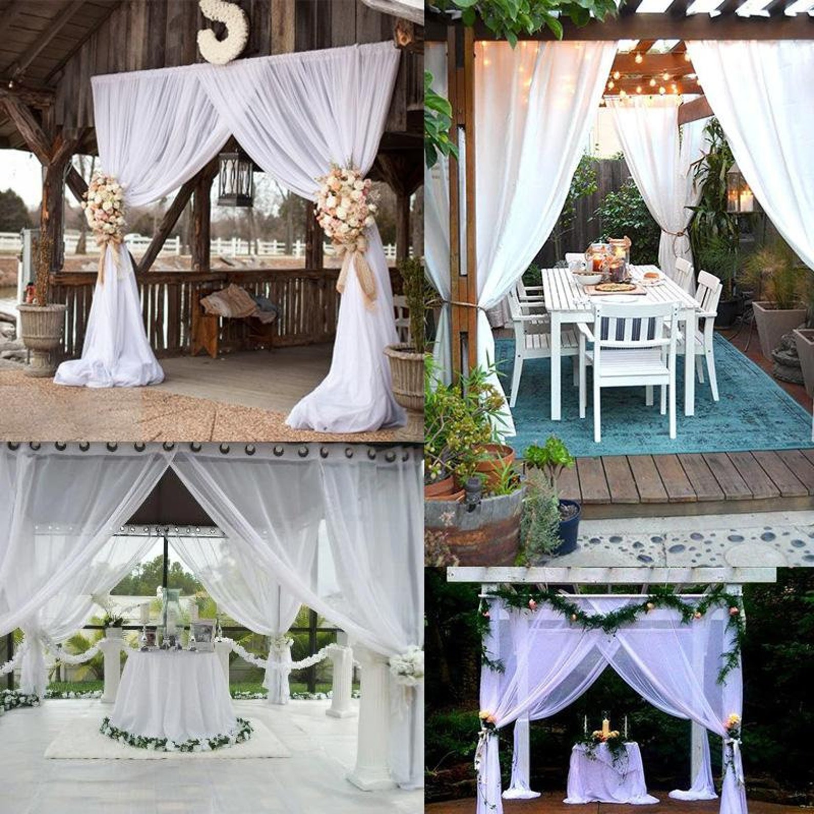 Peach Chiffon Drapes Panels for Wedding Events & Decor - Etsy