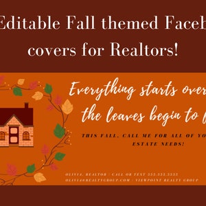 10 Editable Fall Themed Real Estate Facebook Covers | Facebook Cover ...