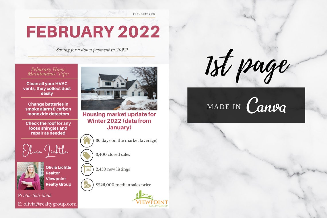 Editable Real Estate February 2022 Newsletter Realtor Email Marketing ...