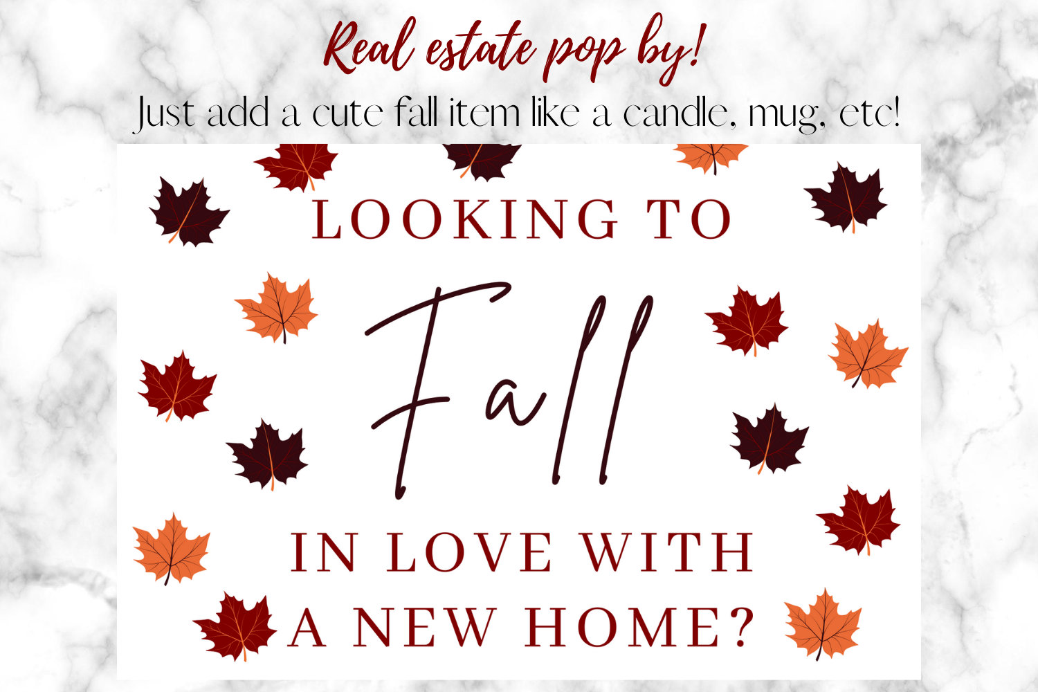 Real Estate Fall Pop by | Real Estate Marketing | Real Estate Agent ...