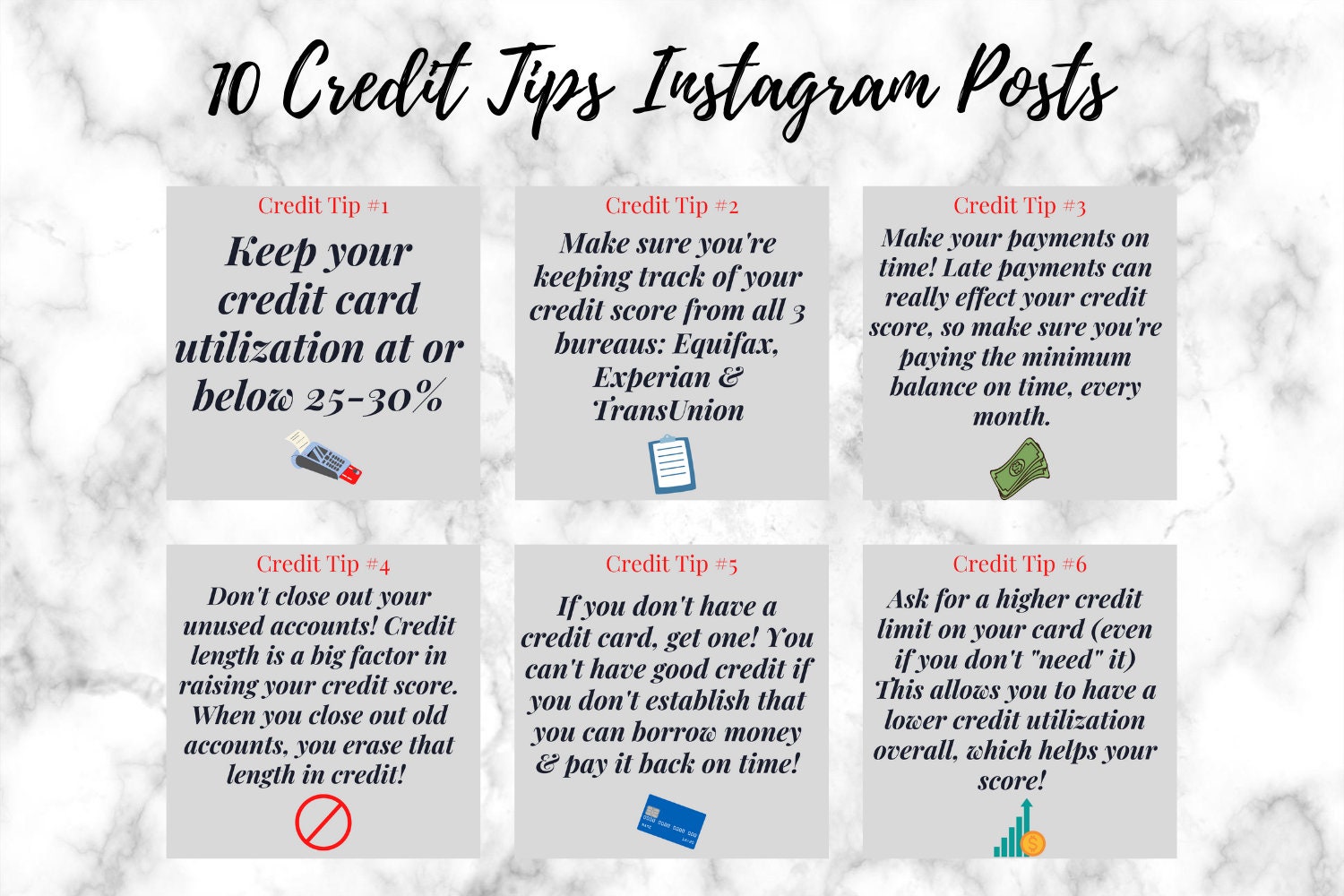 10 Credit Tips Instagram Post for Realtors, Lenders, Title Companies ...