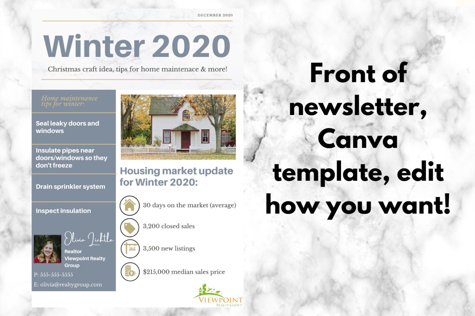 Real Estate Winter Newsletter | Real Estate Christmas Newsletter | Real ...