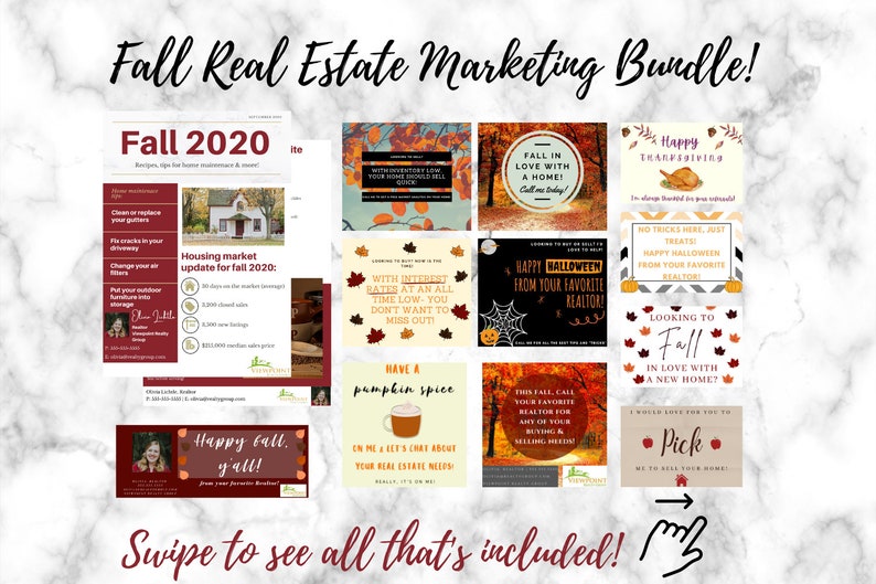 Real Estate Fall Bundle | Real Estate Marketing | Real Estate Fall ...