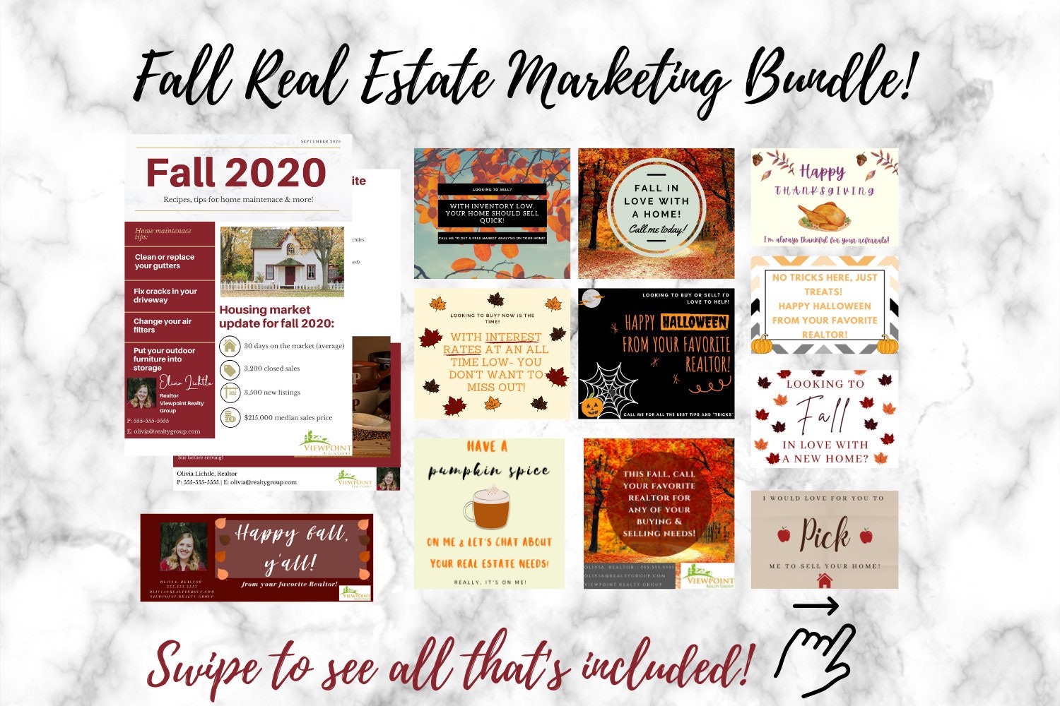 Real Estate Fall Bundle | Real Estate Marketing | Real Estate Fall ...