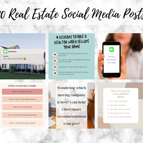 Real Estate Facebook Posts for Social Media Engaging Posts - Etsy
