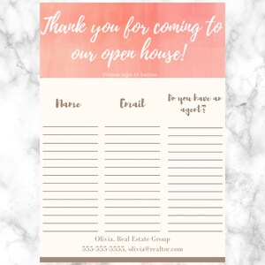 Open House Template | Real Estate Tools | Realtor Tools | Real Estate ...