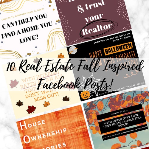 Real Estate Fall Facebook Posts Social Media Marketing - Etsy
