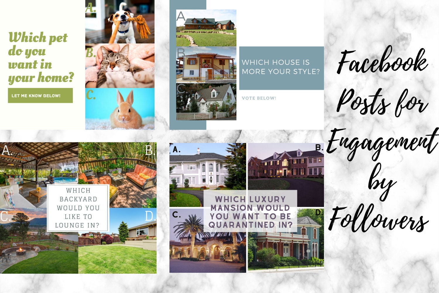 Real Estate Social Media Posts Bundle for Marketing, Realtor Social ...