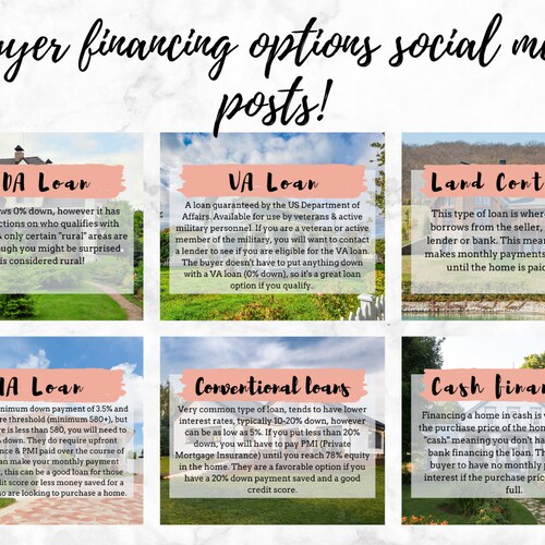 Real Estate Social Media Posts Bundle for Marketing Realtor - Etsy