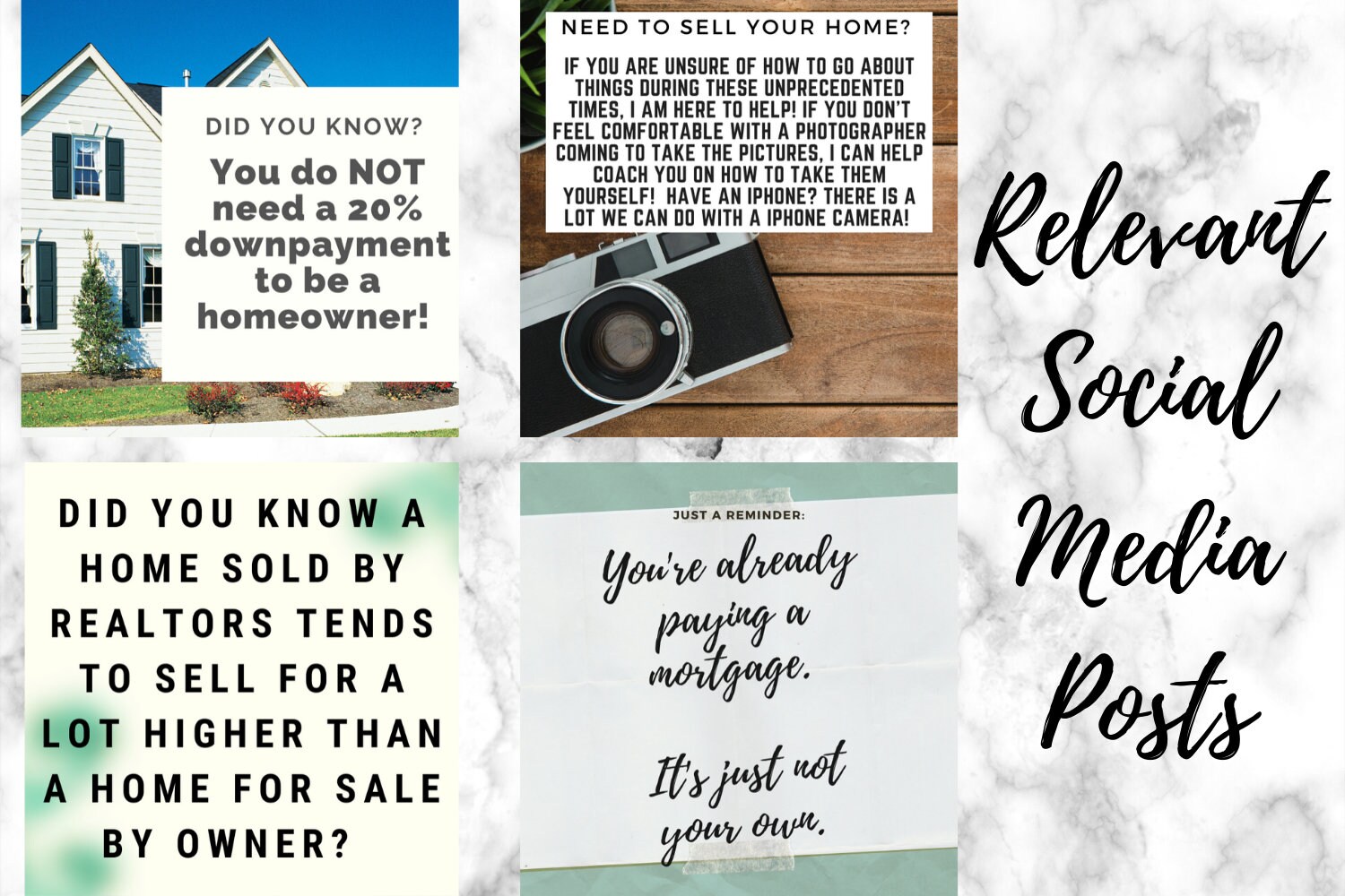 Real Estate Social Media Posts Bundle for Marketing, Realtor Social ...