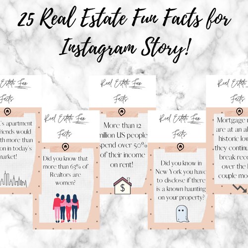 Real Estate Fun Facts Instagram Story Posts Real Estate - Etsy