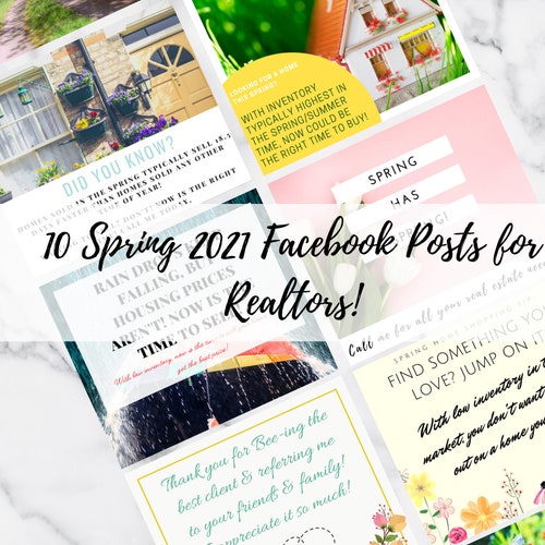 Spring Facebook Posts for Real Estate Agents 2021 Spring - Etsy