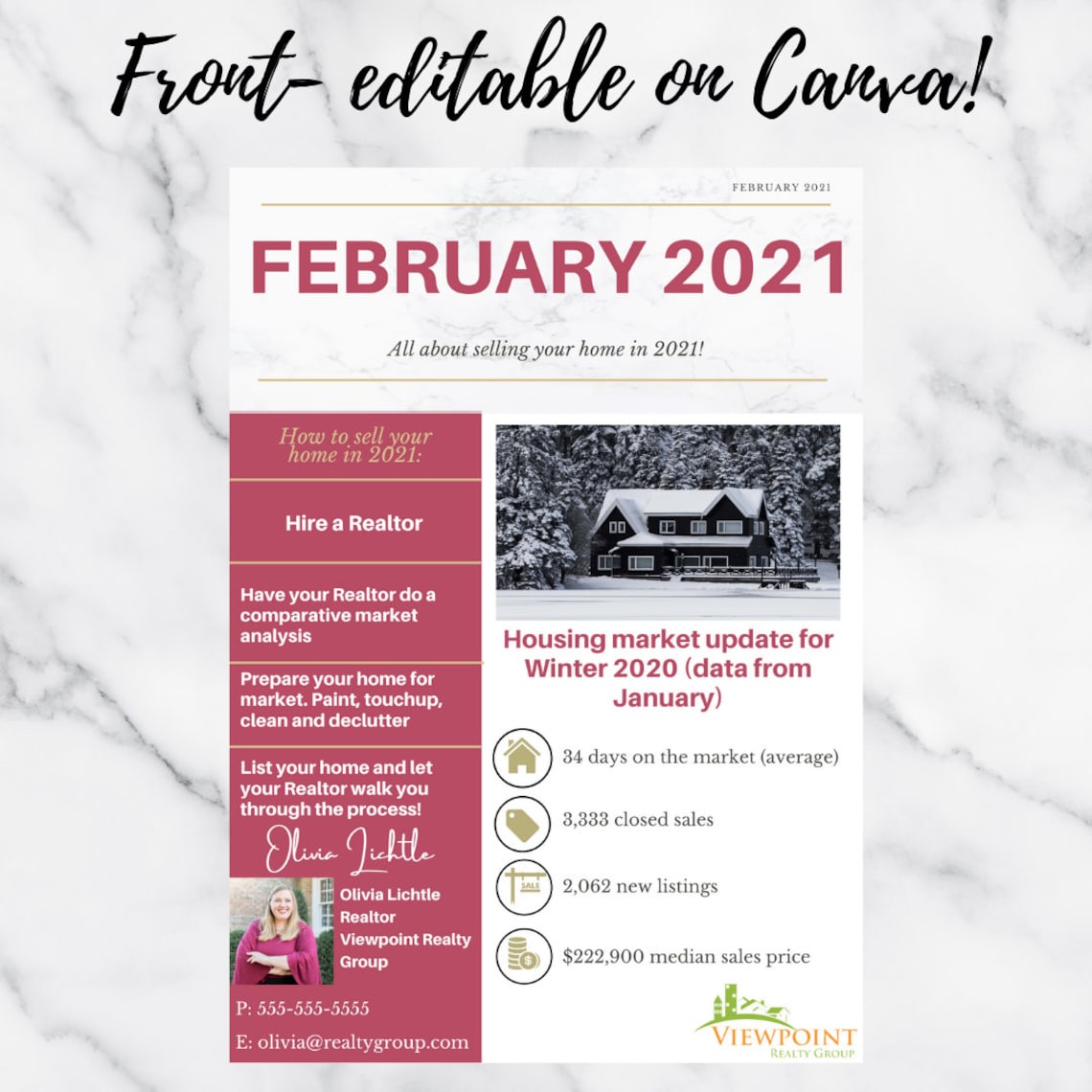 Real Estate Newsletter | February Newsletter | Real Estate Marketing ...