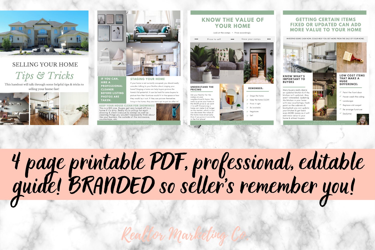 Real Estate Marketing Seller's Guide/tips Template Listing Presentation ...