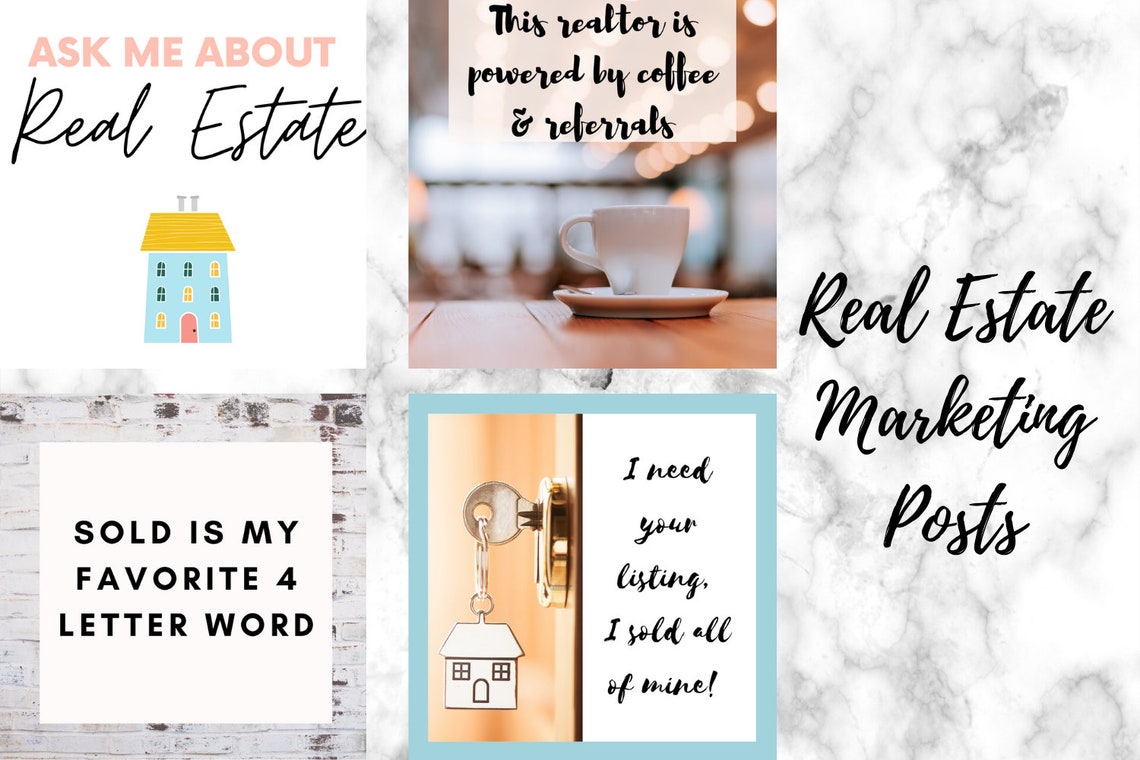Real Estate Social Media Posts Bundle for Marketing Realtor | Etsy