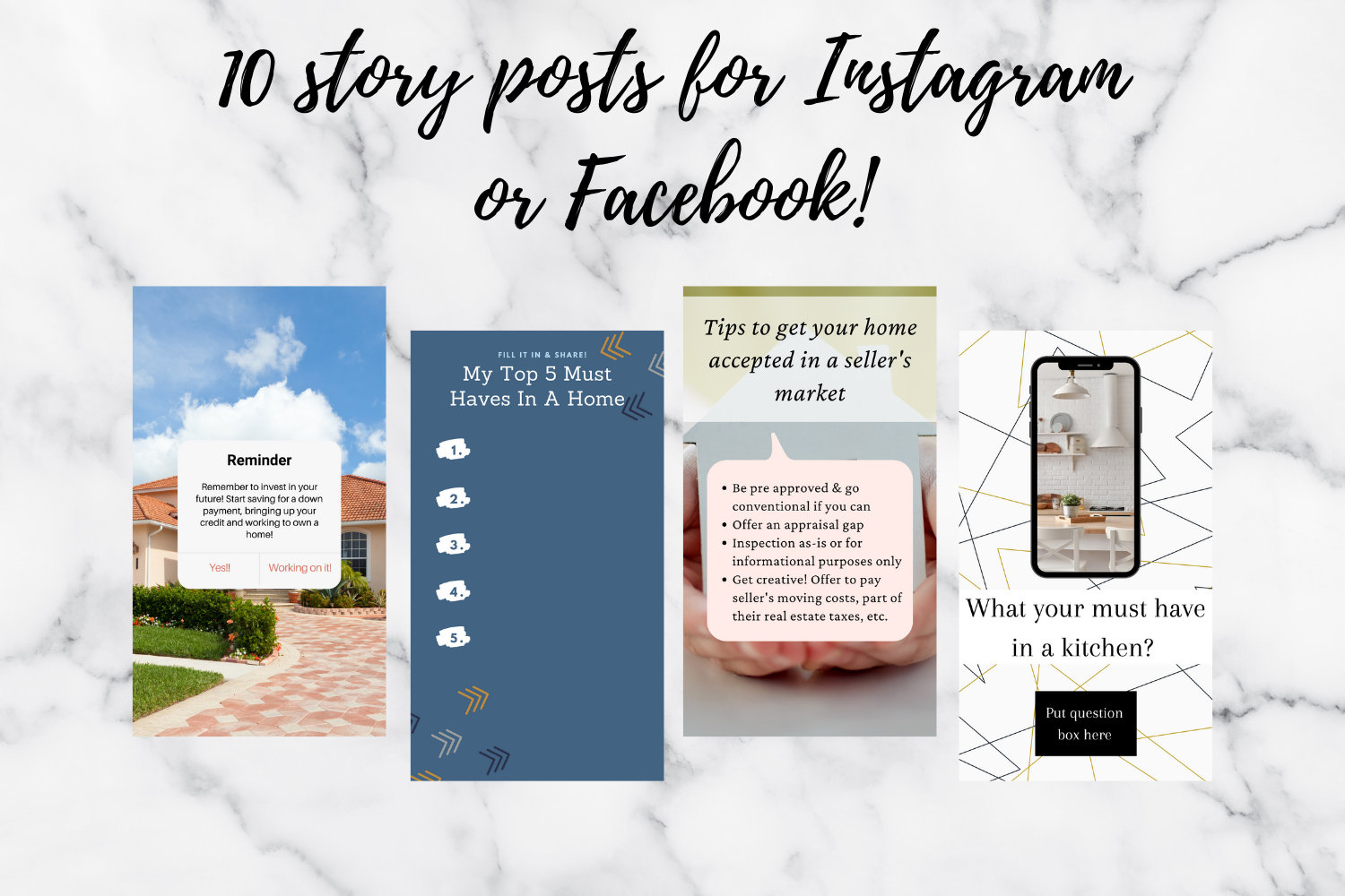 Real Estate Story Posts for Instagram and Facebook | Real Estate ...