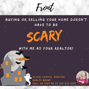 Real Estate Halloween Postcard | Real Estate Postcard | Real Estate ...