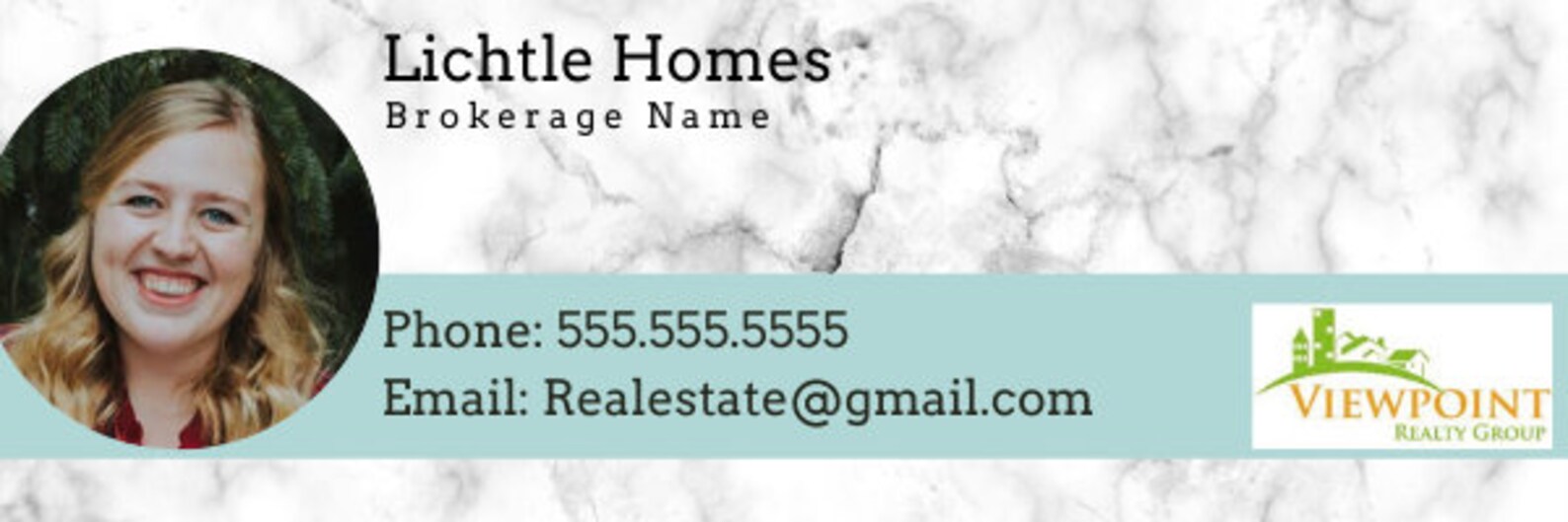Custom Email Header for Real Estate Agents, Marble, Real Estate Social ...