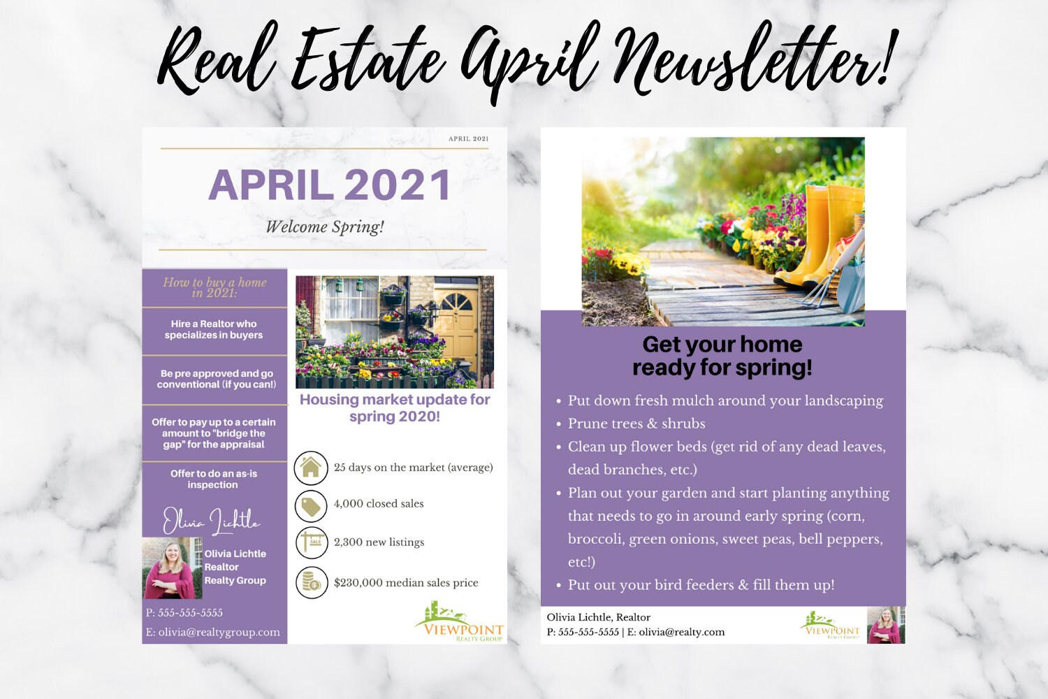 Real Estate April Newsletter | Real Estate Spring Newsletter | Email ...