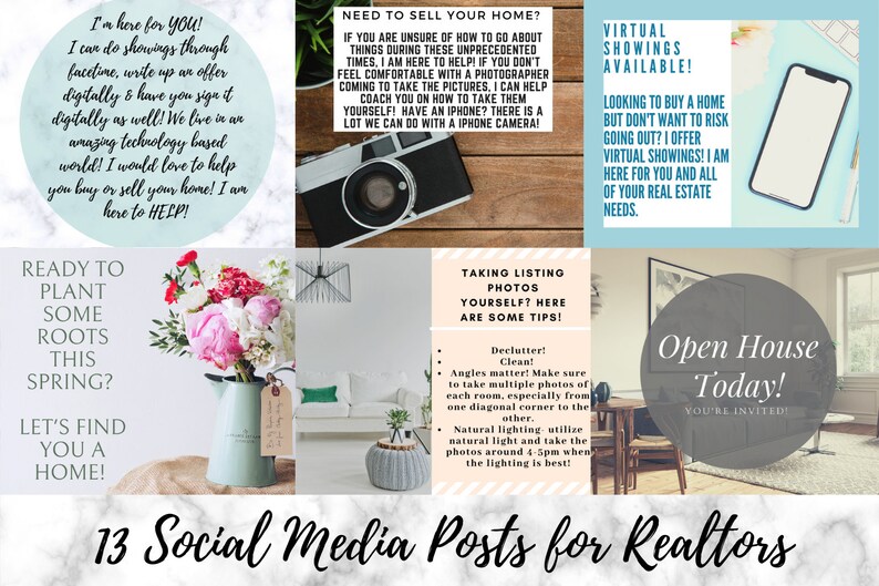 Real Estate Facebook Posts for Social Media, Social Media Realtor ...