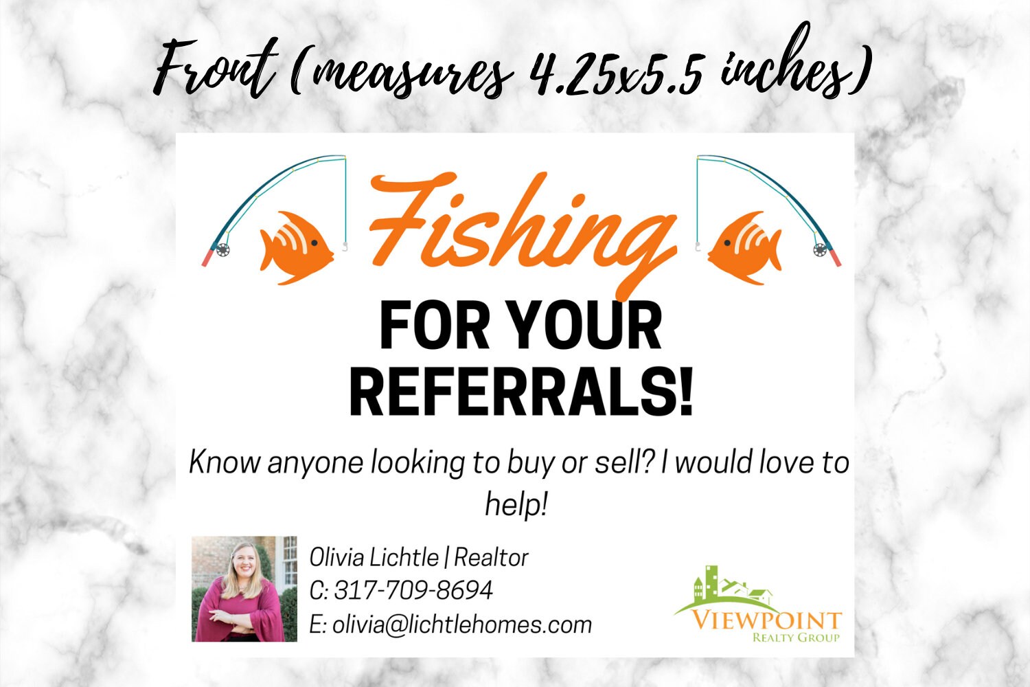 Real Estate Referral Postcard, Real Estate Postcard, Fishing for Your ...