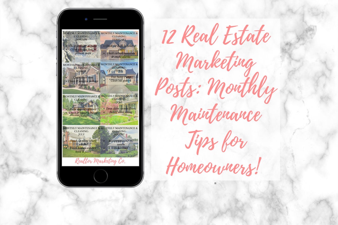 Real Estate Monthly Maintenance Tips | Real Estate Social Media Post ...