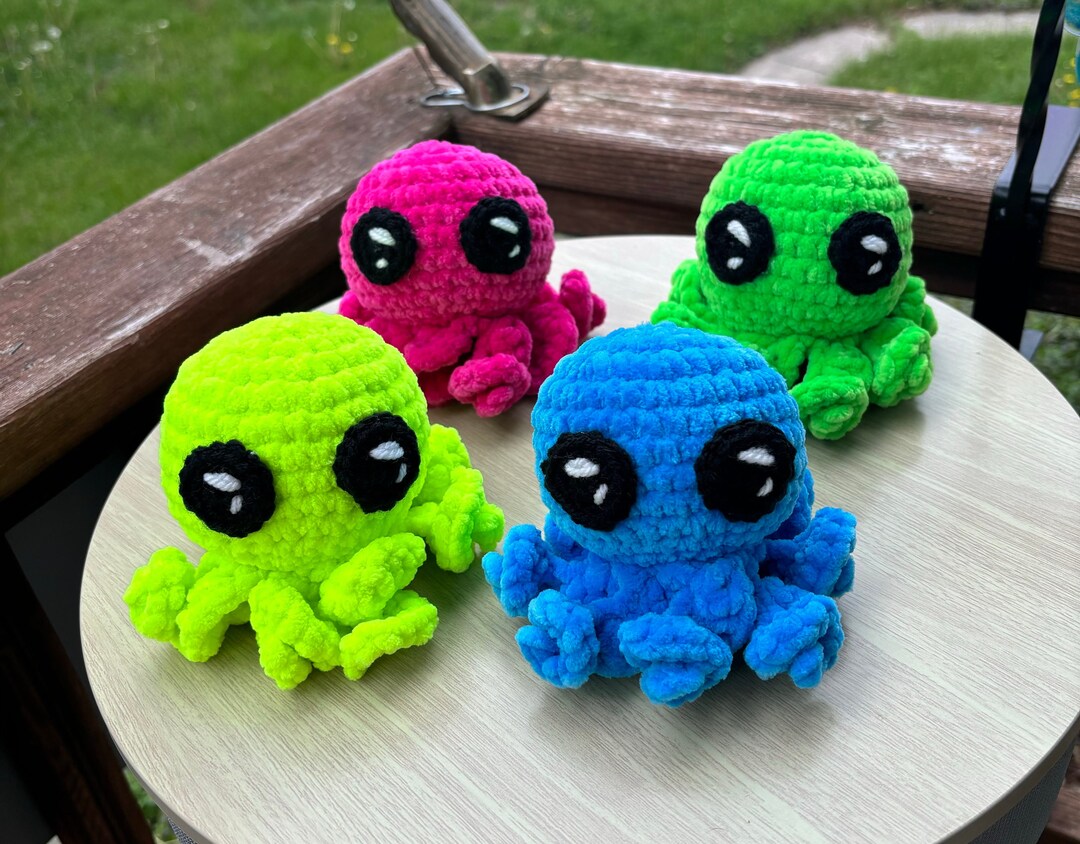 Neon Octopus Plushie - Etsy