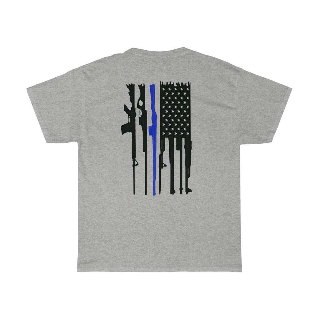 Sheepdog Apparel Blue Line Gun Flag - Etsy