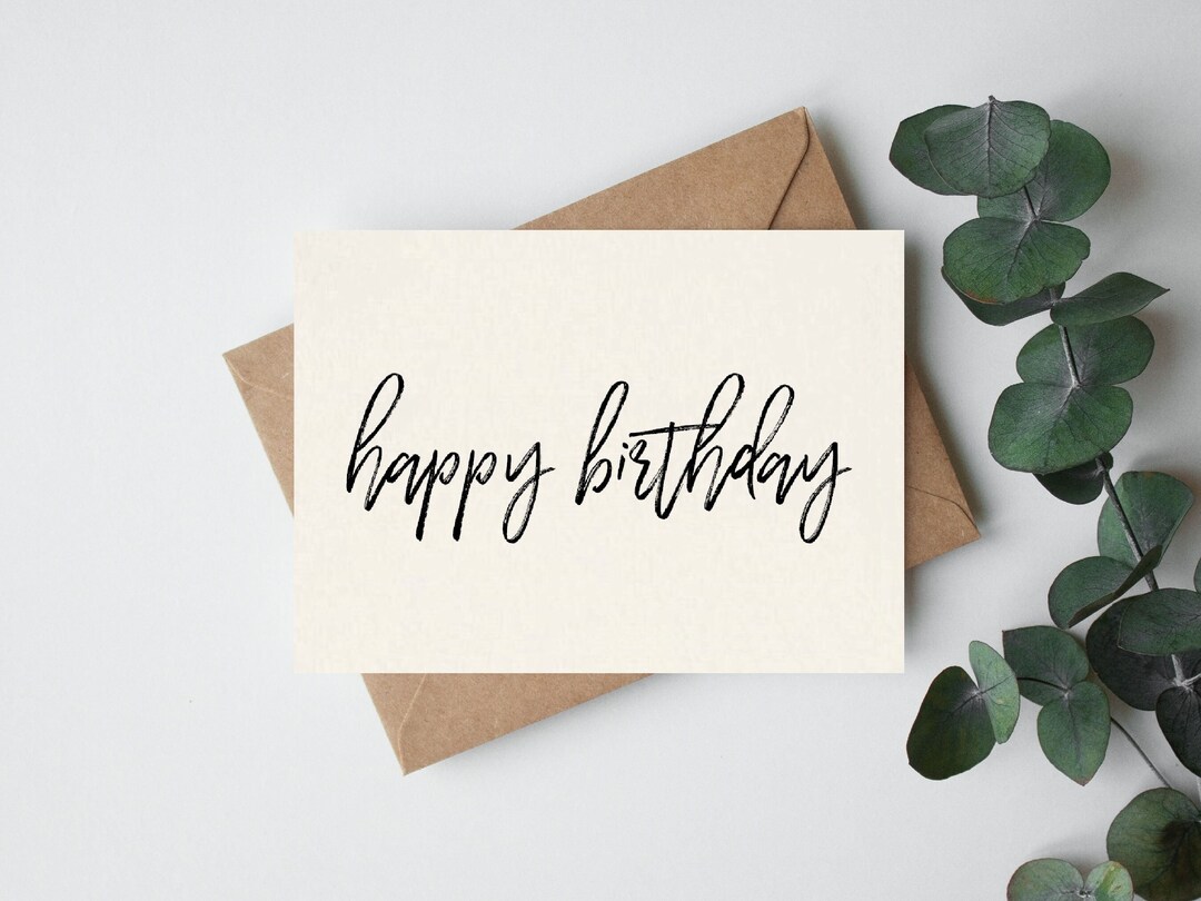 Happy Birthday Card, Cute Card, Simple Card, Handmade, Minimalistic - Etsy