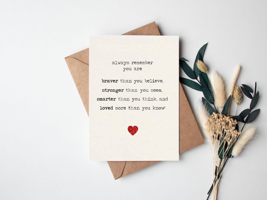 Encouragement Card: You Are Brave, Strong, Smart, Loved - Etsy