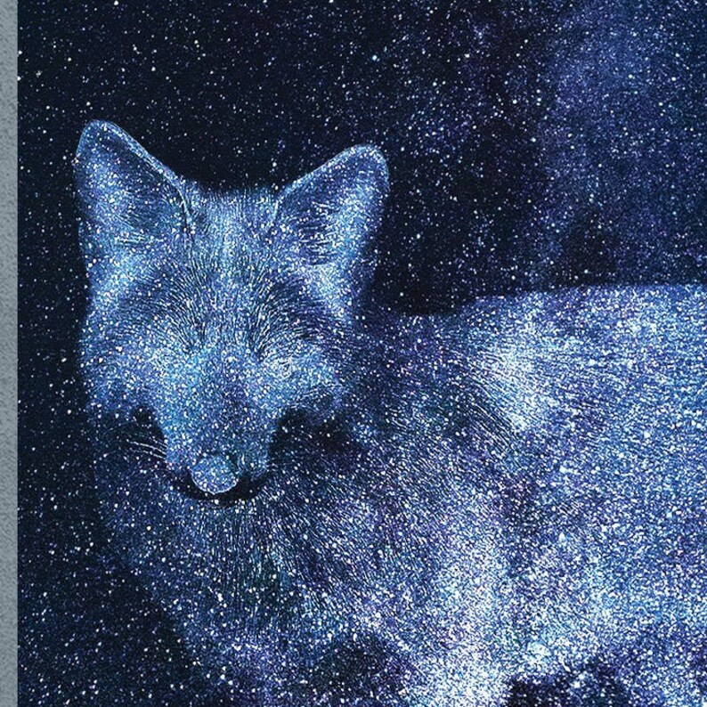 Cosmic Fox, Printable Poster, Fox Lovers, Space, Stars, Digital Poster ...