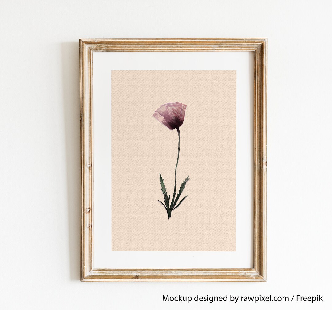 Printable Poppy Flower, Digital Poster, Instant Download, Herbarium ...