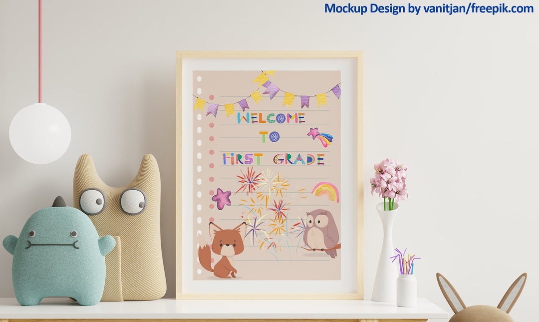 Welcome to First Grade Sign, First Grade Teacher Sign, Printable 1st ...