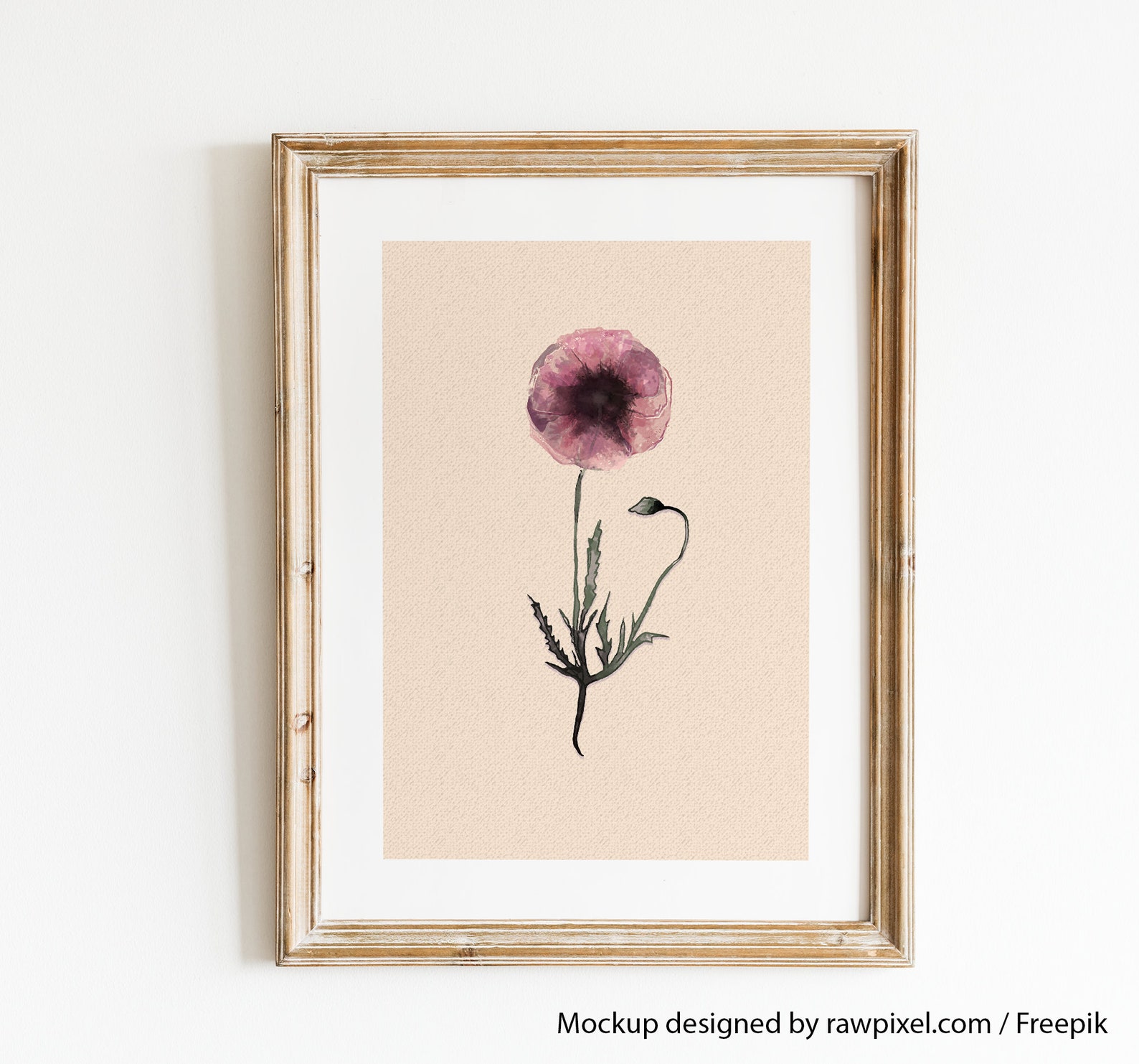 Printable Poppy Flower_2 Digital Poster Instant Download | Etsy