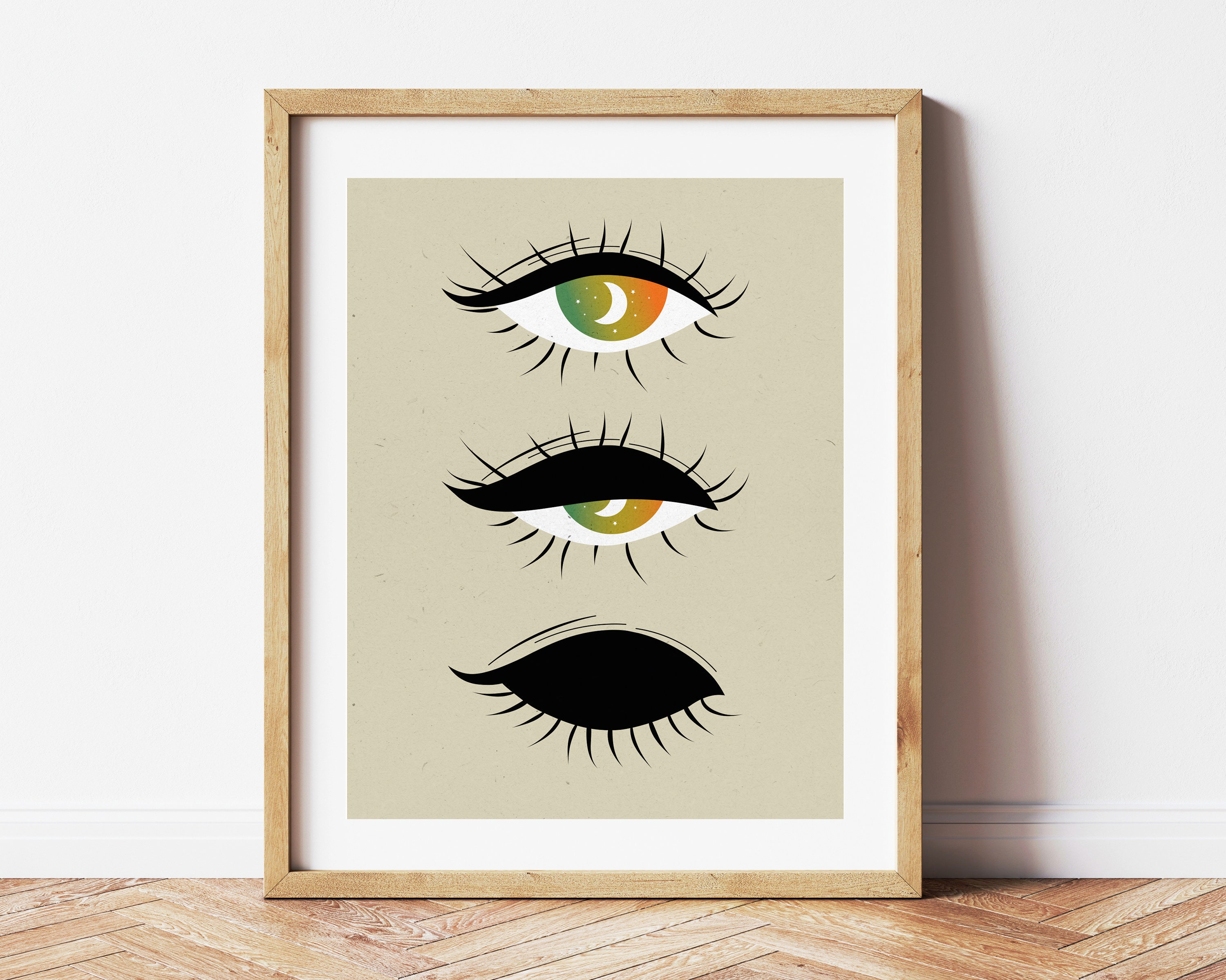 3 Eye Art Spiritual Art Boho Wall Art Eyes Art - Etsy